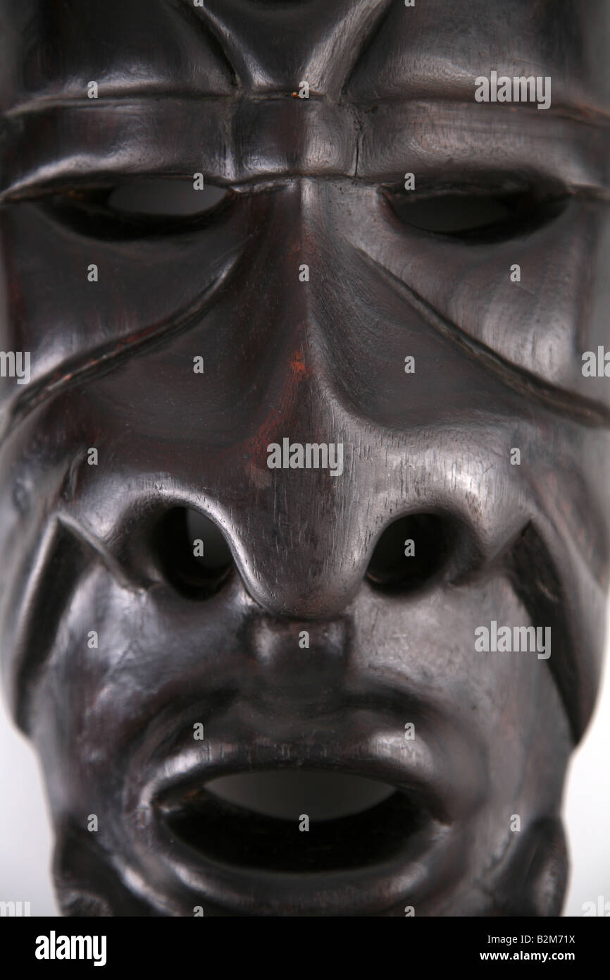 African Mask from Zambia on a white background Stock Photo - Alamy