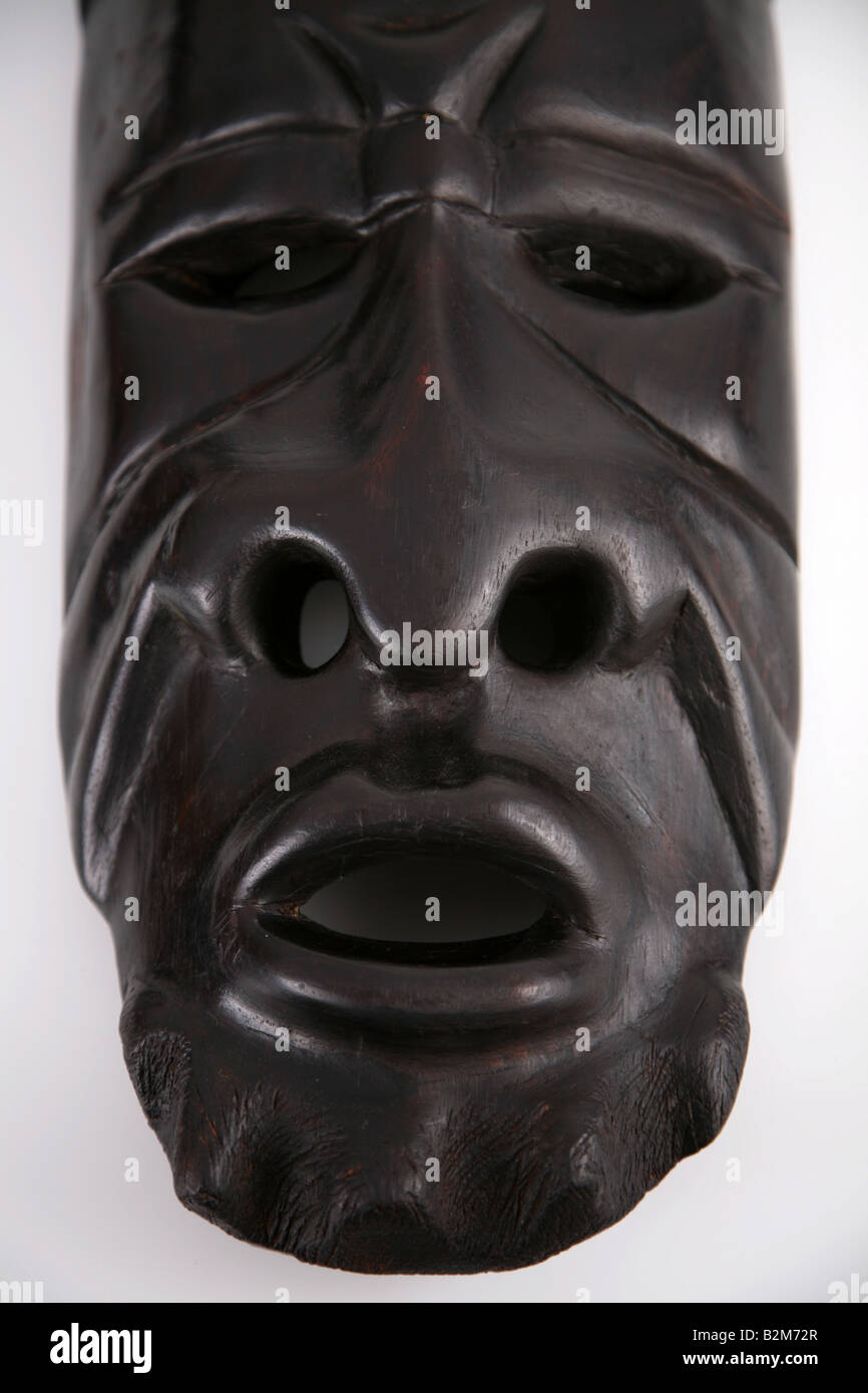 African Mask from Zambia on a white background Stock Photo - Alamy