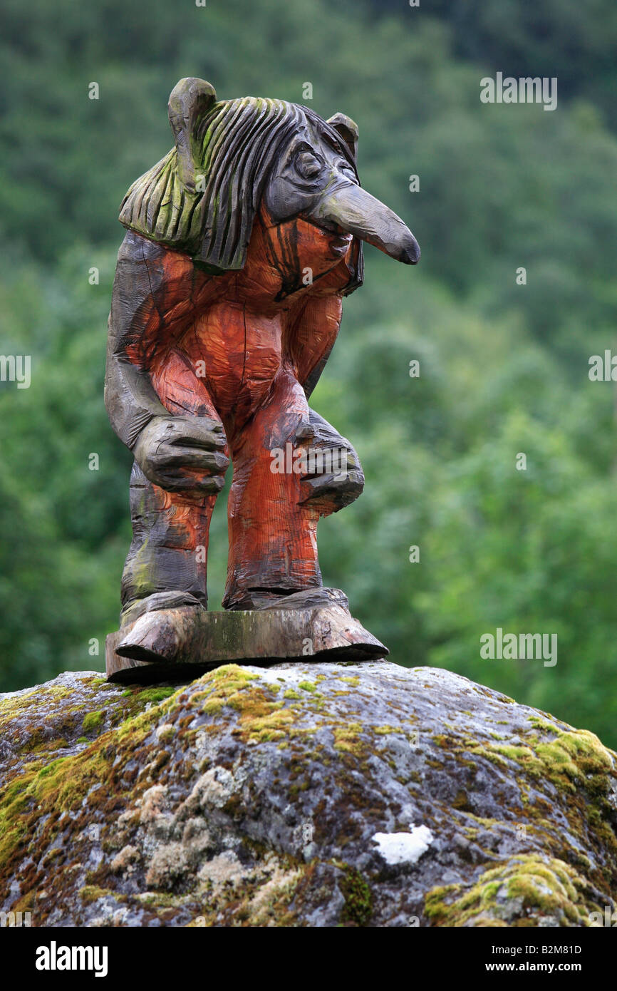 Norway Trollstigen Road troll statue Stock Photo - Alamy