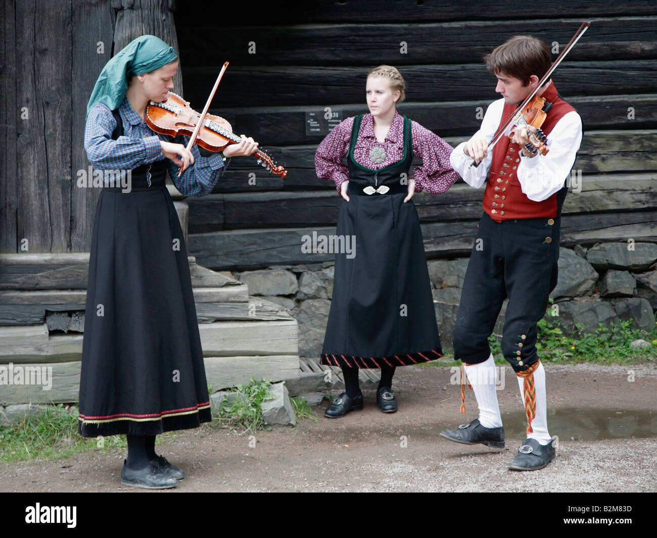 Norway Oslo Folk Museum traditional musicians Stock Photo - Alamy