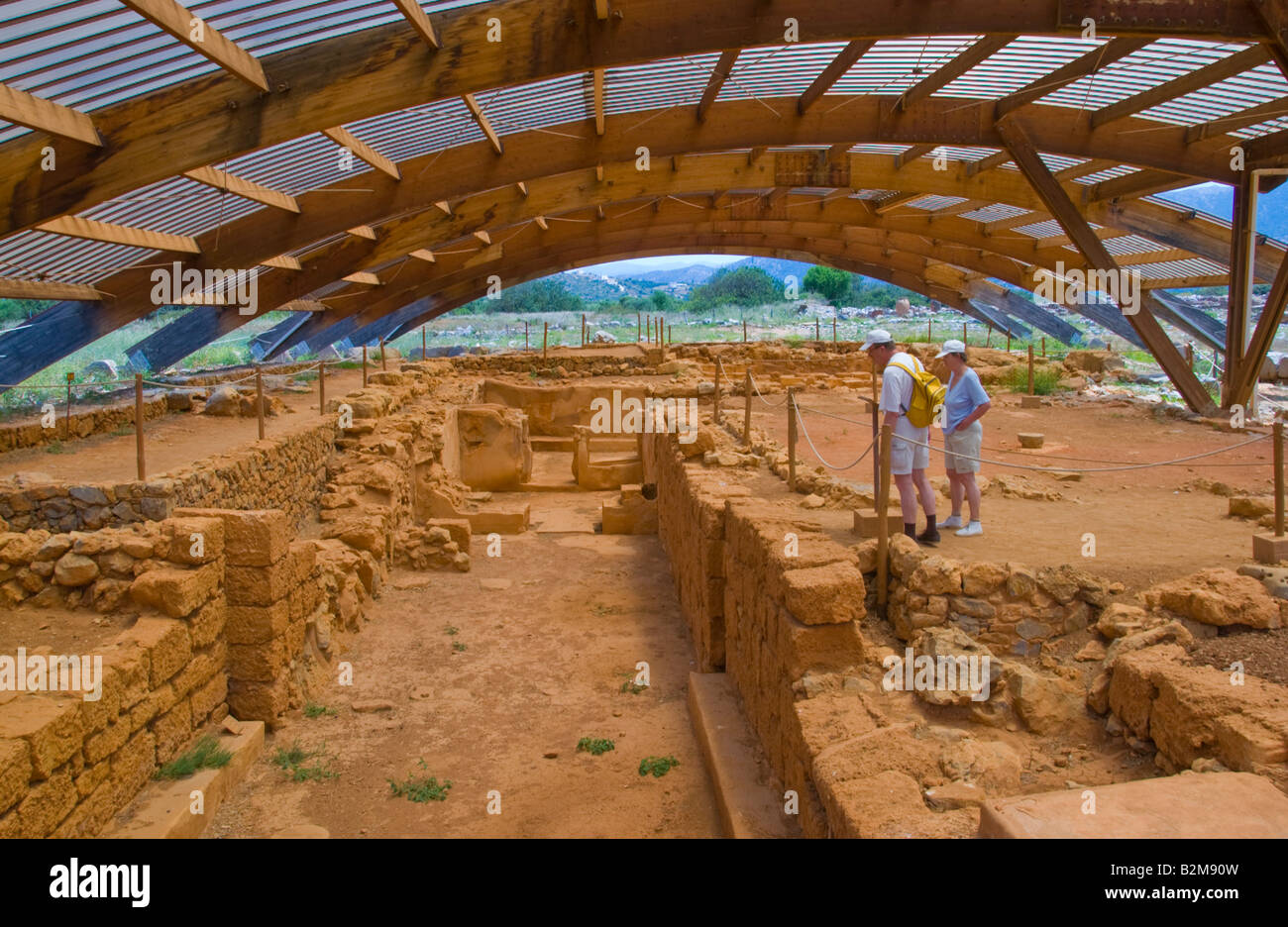 Ruins of Minoan Palace destroyed by fire in 1450BC at Malia on the ...