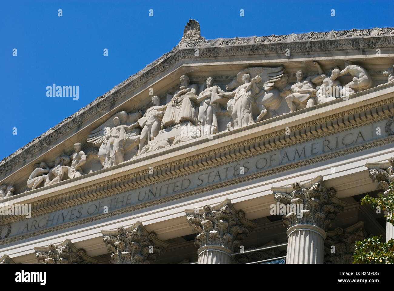 Pediment at the National Archives The Archives of the United States of ...