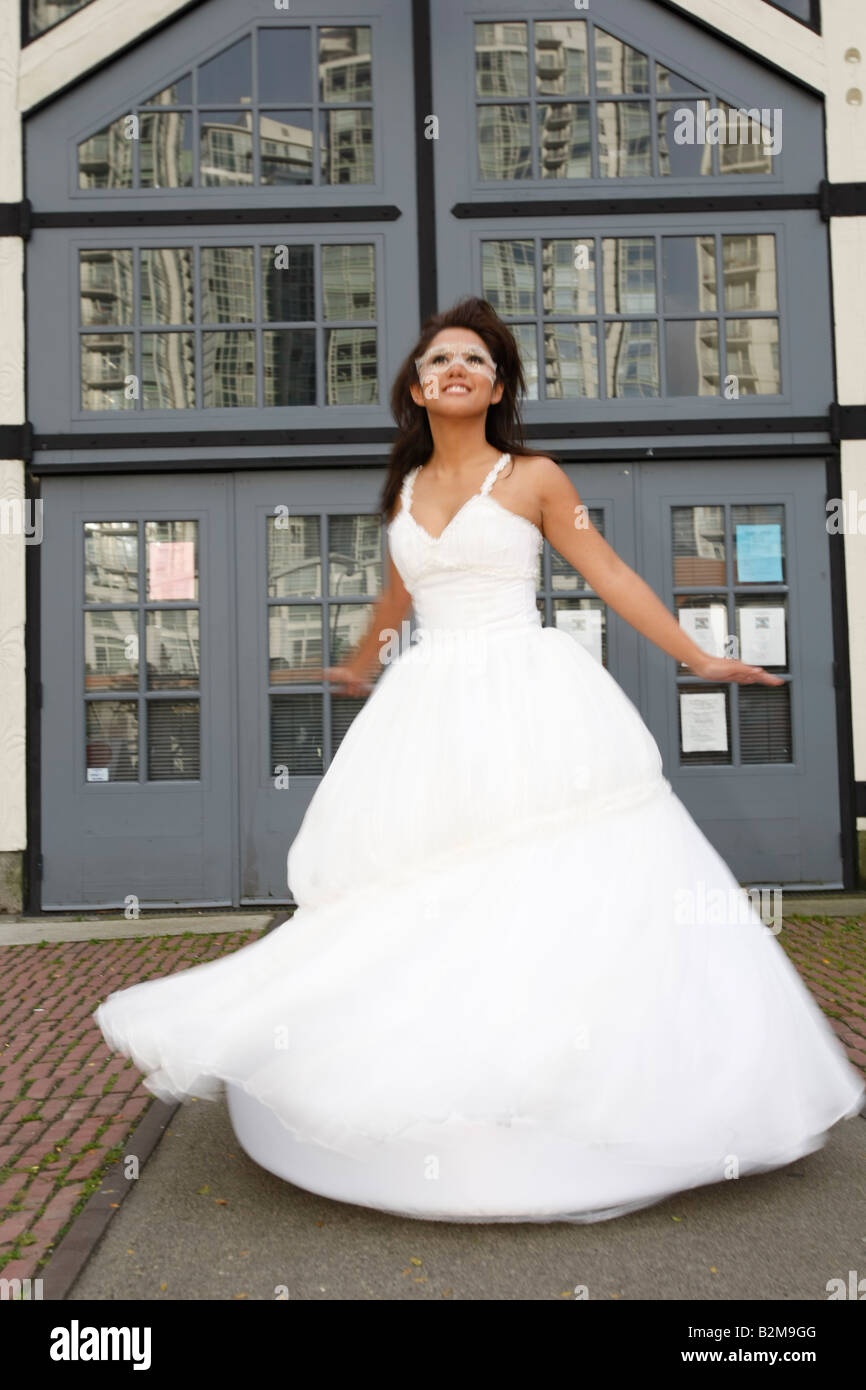 girl modeling a wedding dress Stock Photo - Alamy