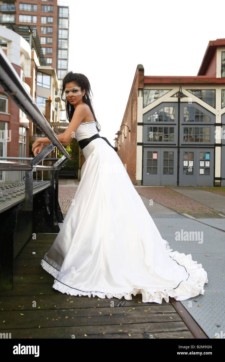 girl modeling a wedding dress Stock Photo - Alamy