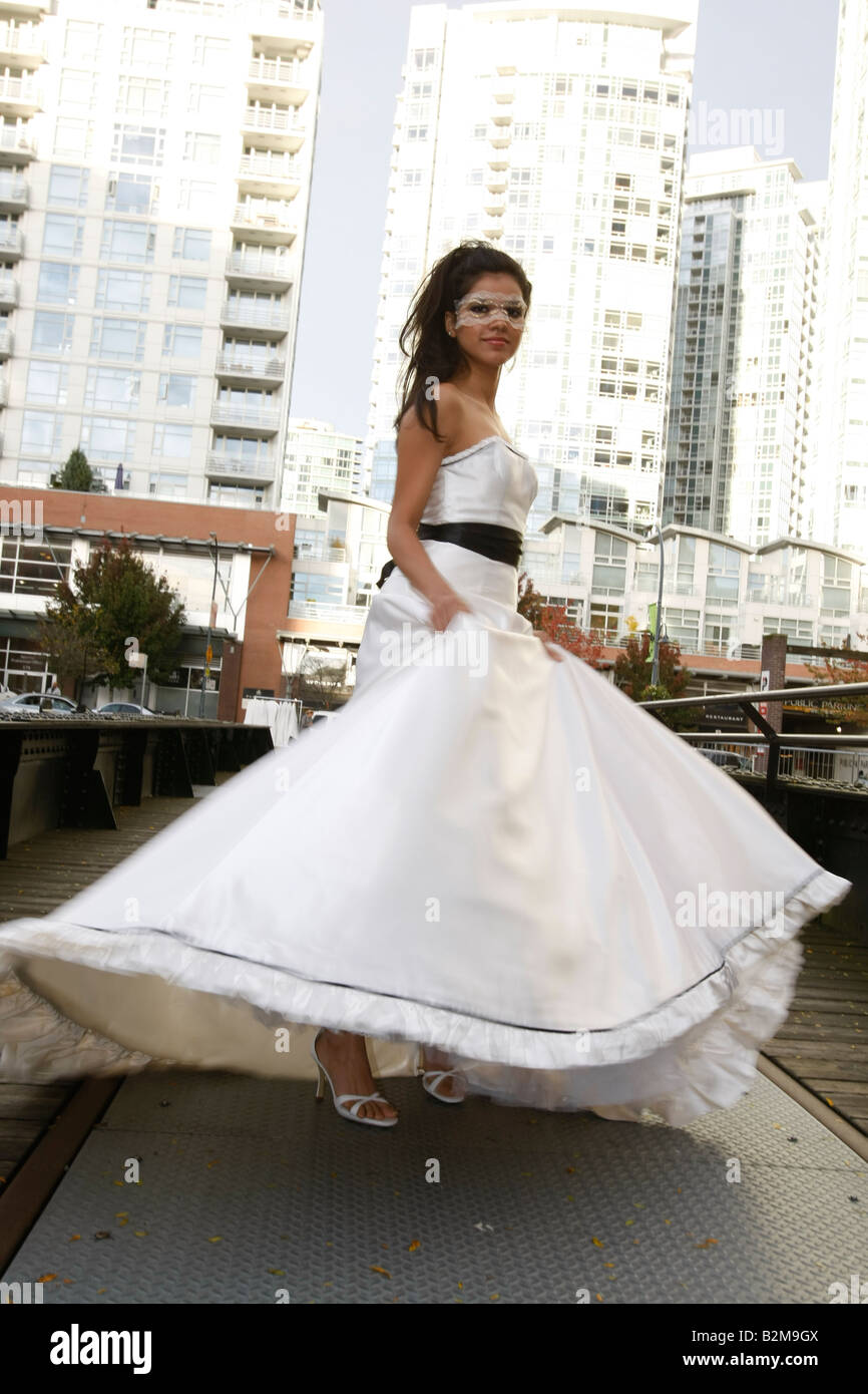 girl modeling a wedding dress Stock Photo - Alamy