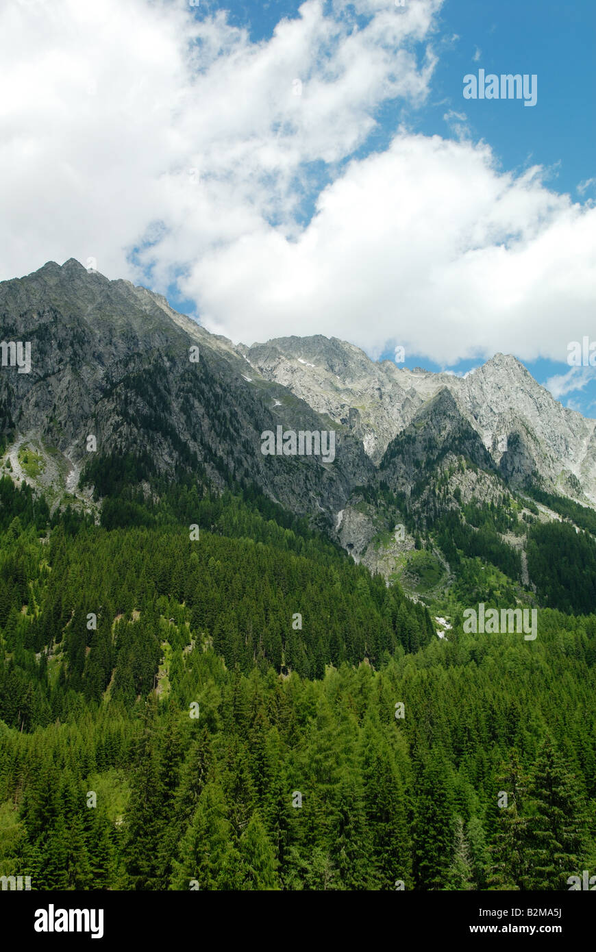 Impressive mountain peaks in the Italian Alps (the Dolomites Stock ...