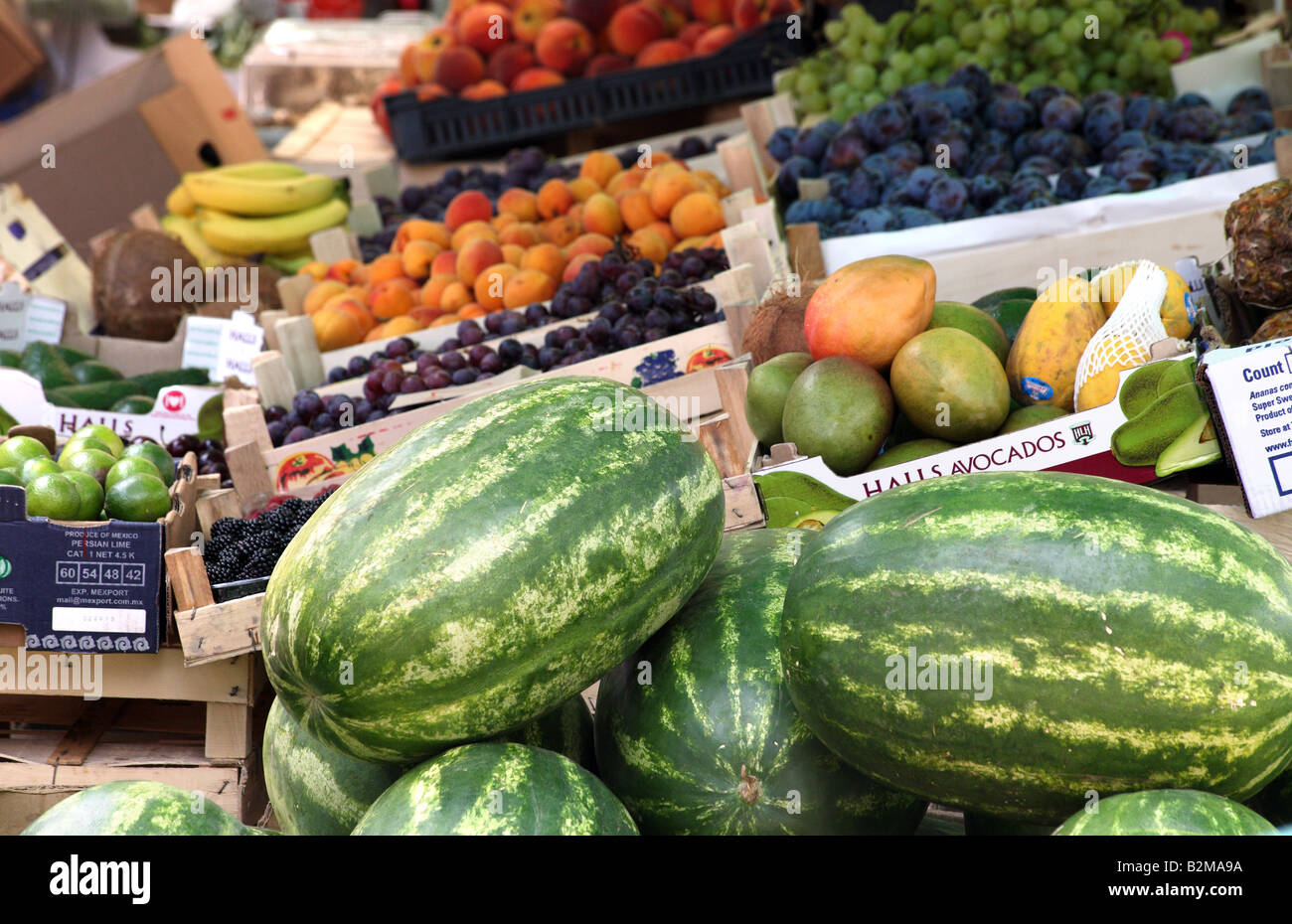 Picture of a fruit market scene Stock Photo - Alamy