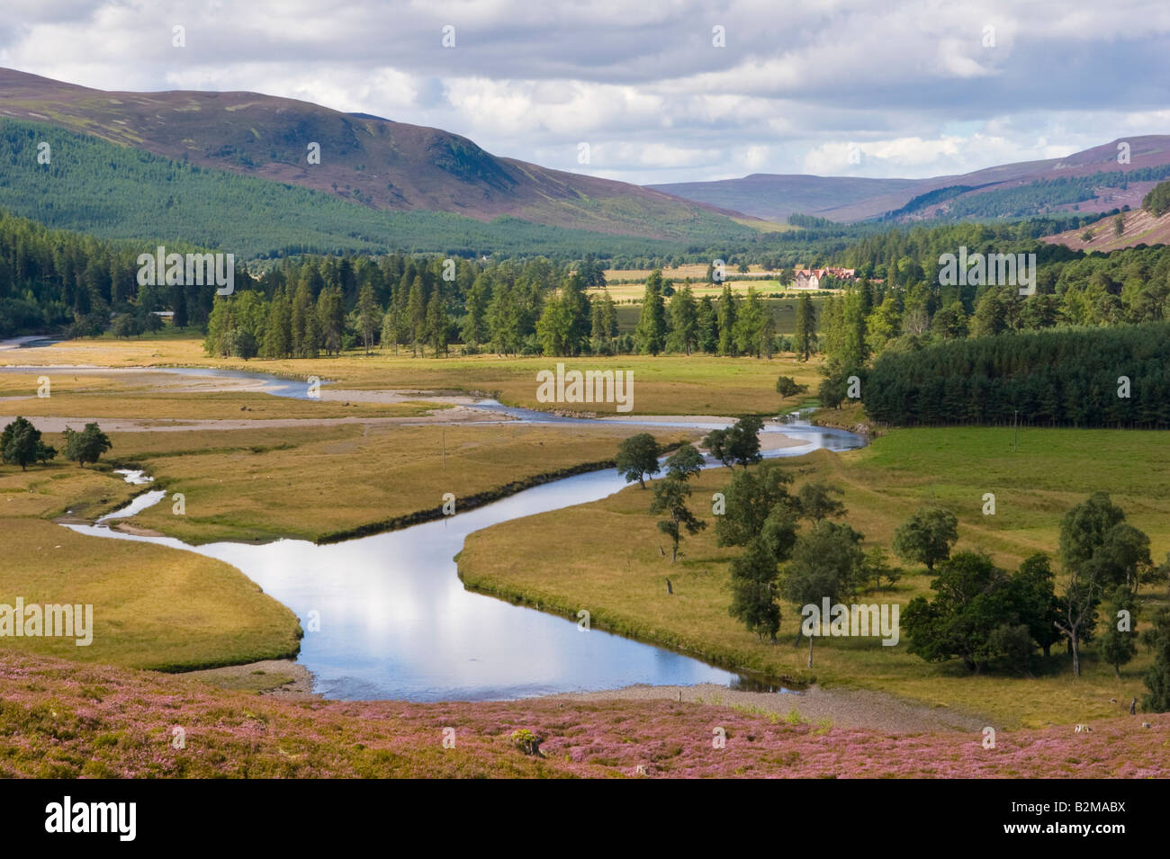Scottish Landscape Mar Lodge Estate and the meandering River Dee valley ...