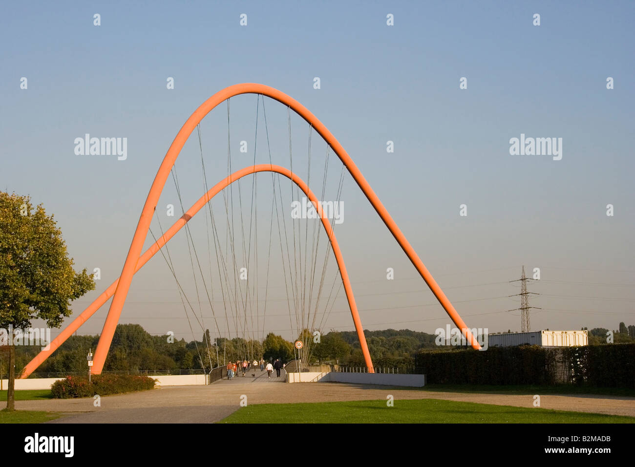 modern suspension bridge - german architecture Stock Photo - Alamy