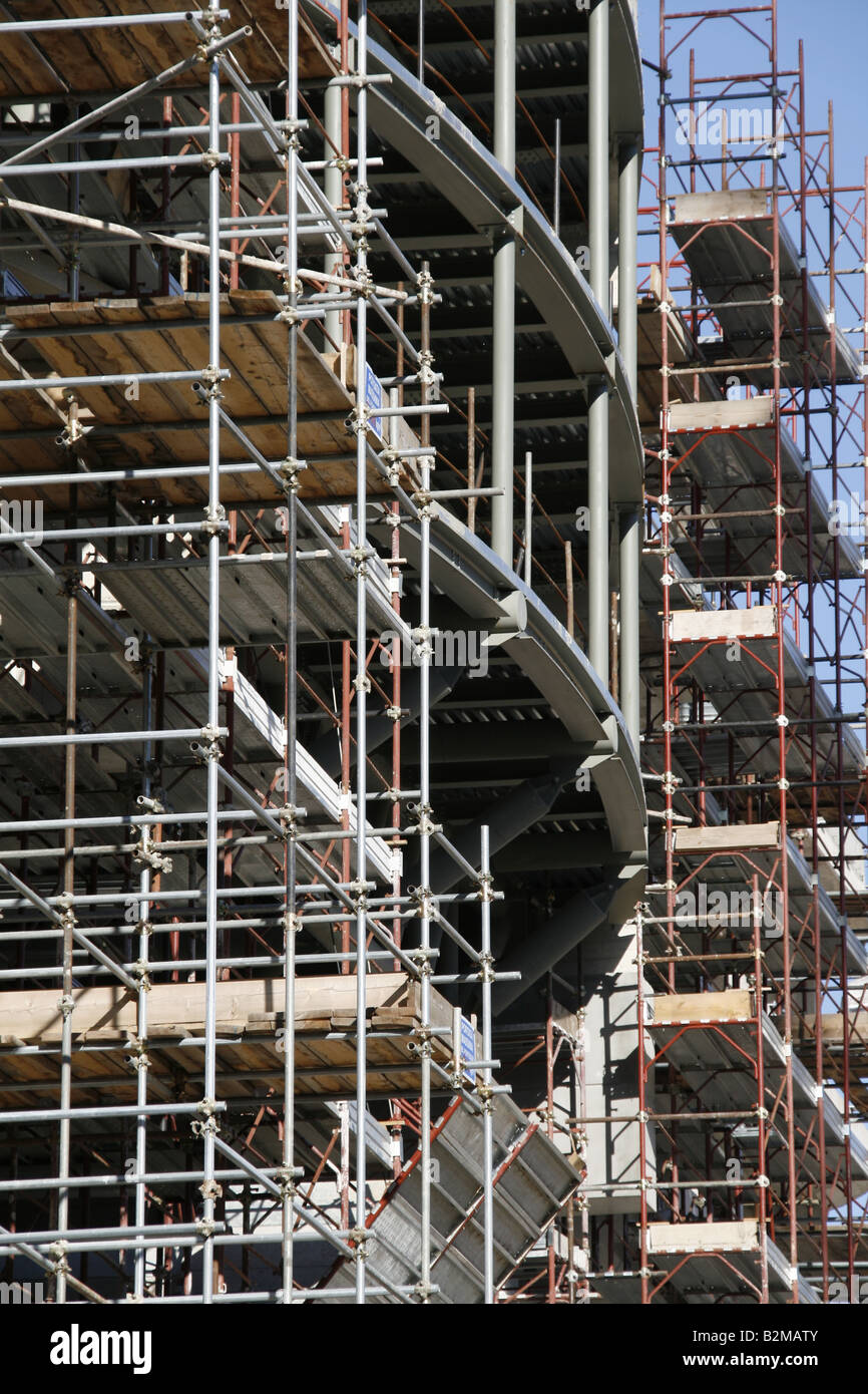 detail of scaffolding on construction in city town Stock Photo - Alamy