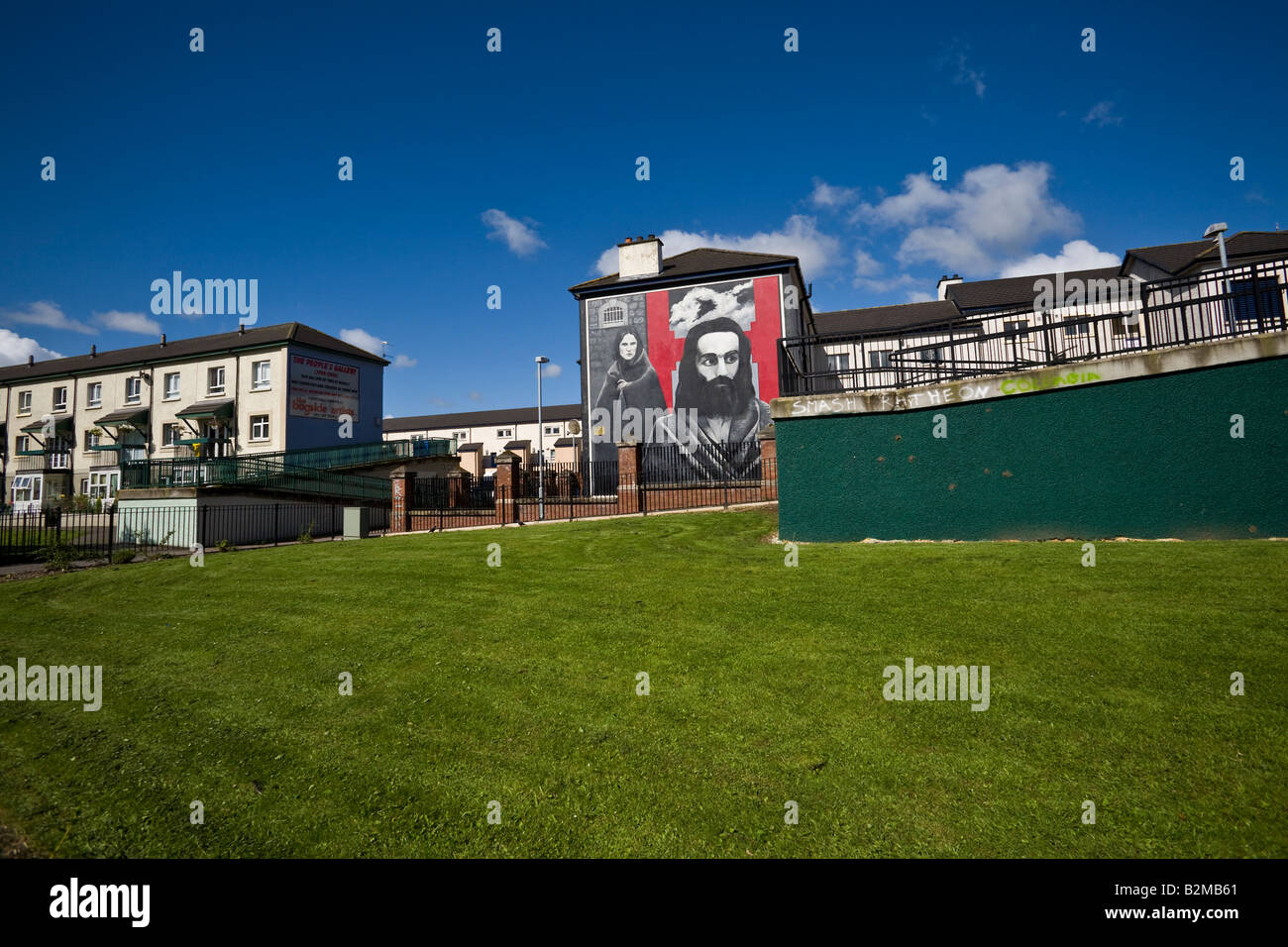 The Hunger Strike mural by the Bogside Artists, in the predominantly ...