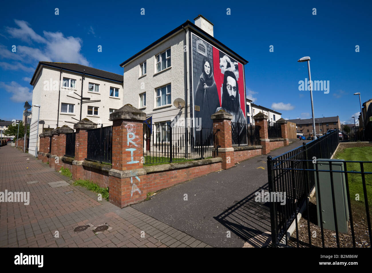 The Hunger Strike mural by the Bogside Artists, in the predominantly ...