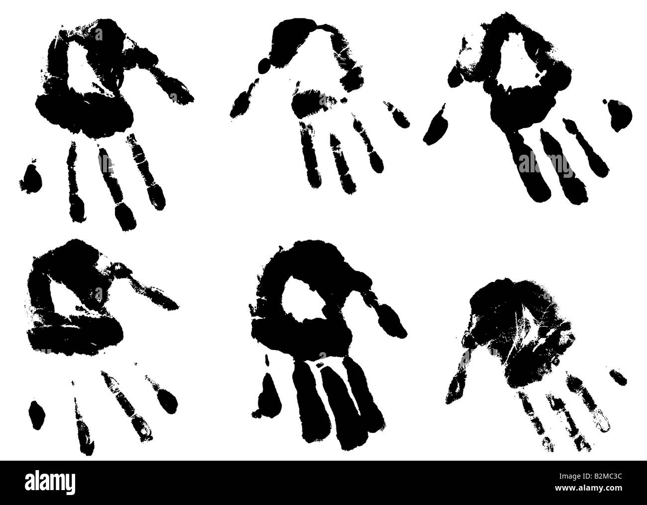 inky hands imprints in both left and right hands Stock Photo - Alamy