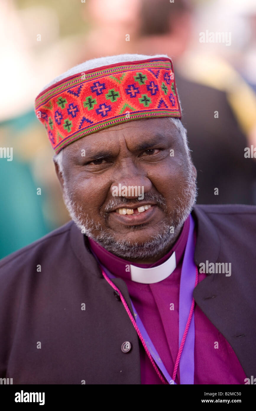 Close up of a smiling bishop at the Lambeth Conference July 2008 Stock ...