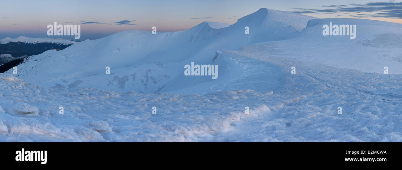Mountain ridge sunrise panorama view Stock Photo - Alamy
