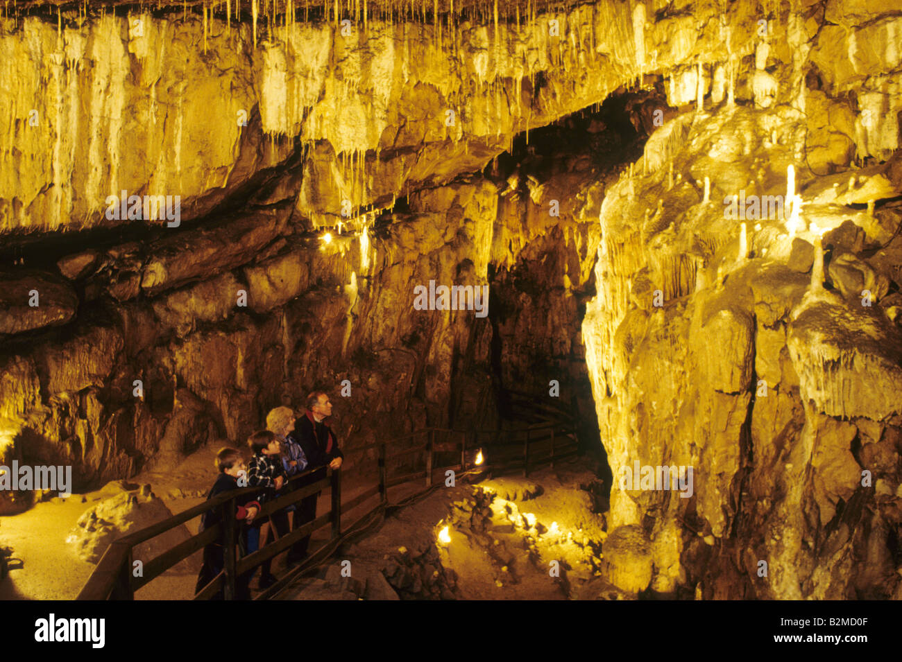 Poole's Cavern Buxton Derbyshire people visitors cave interior ...