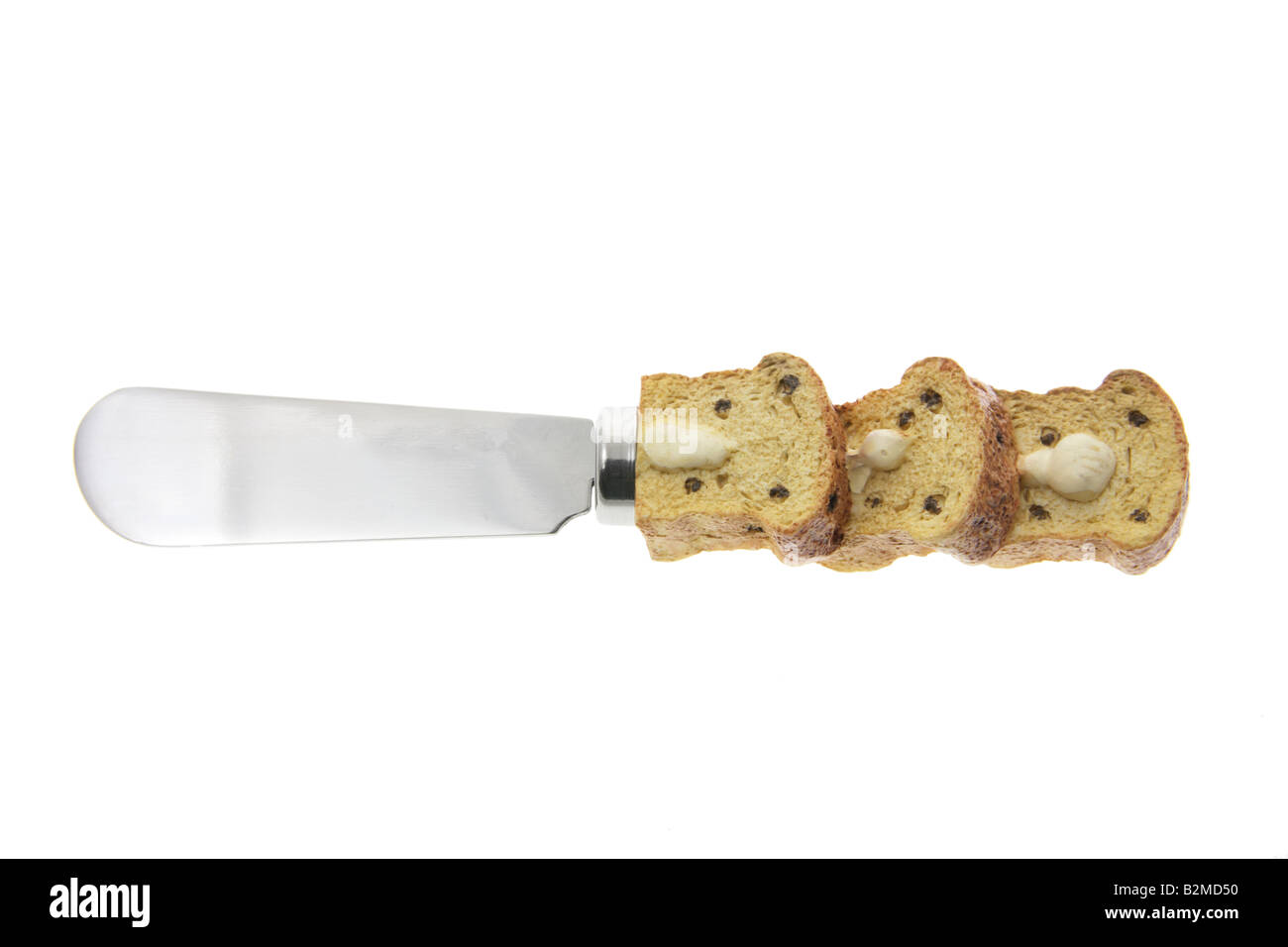 Butter knife with spread Cut Out Stock Images & Pictures - Alamy