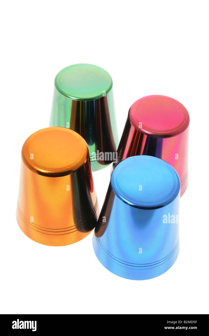 Coloured Tin Cups Stock Photo - Alamy