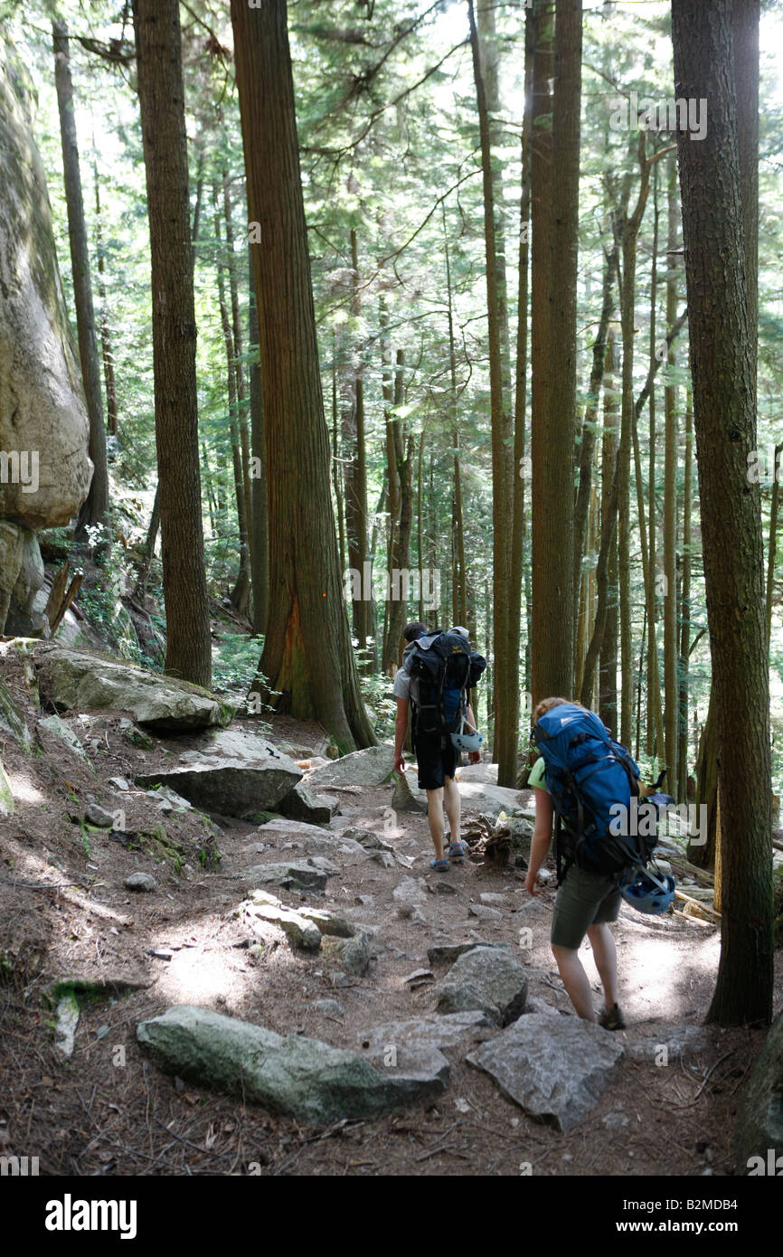 hiking stawamus chief trail in Squamish British Columbia Canada Stock ...