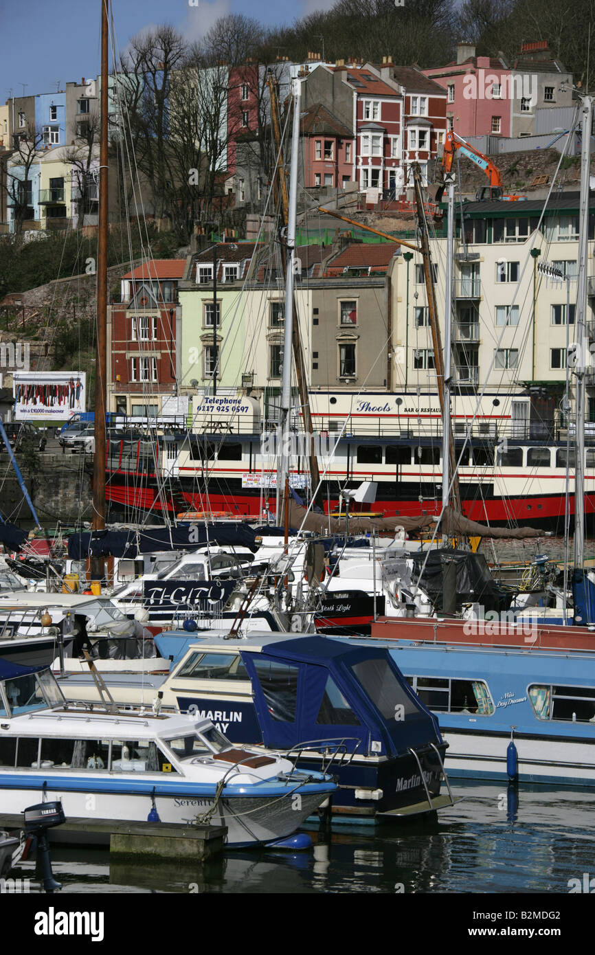 City of Bristol, England. Yachts and boats berthed at Bristol Marina in ...