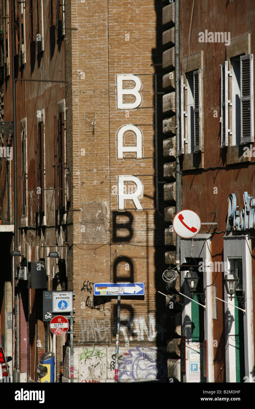 bar in street in rome italy Stock Photo - Alamy