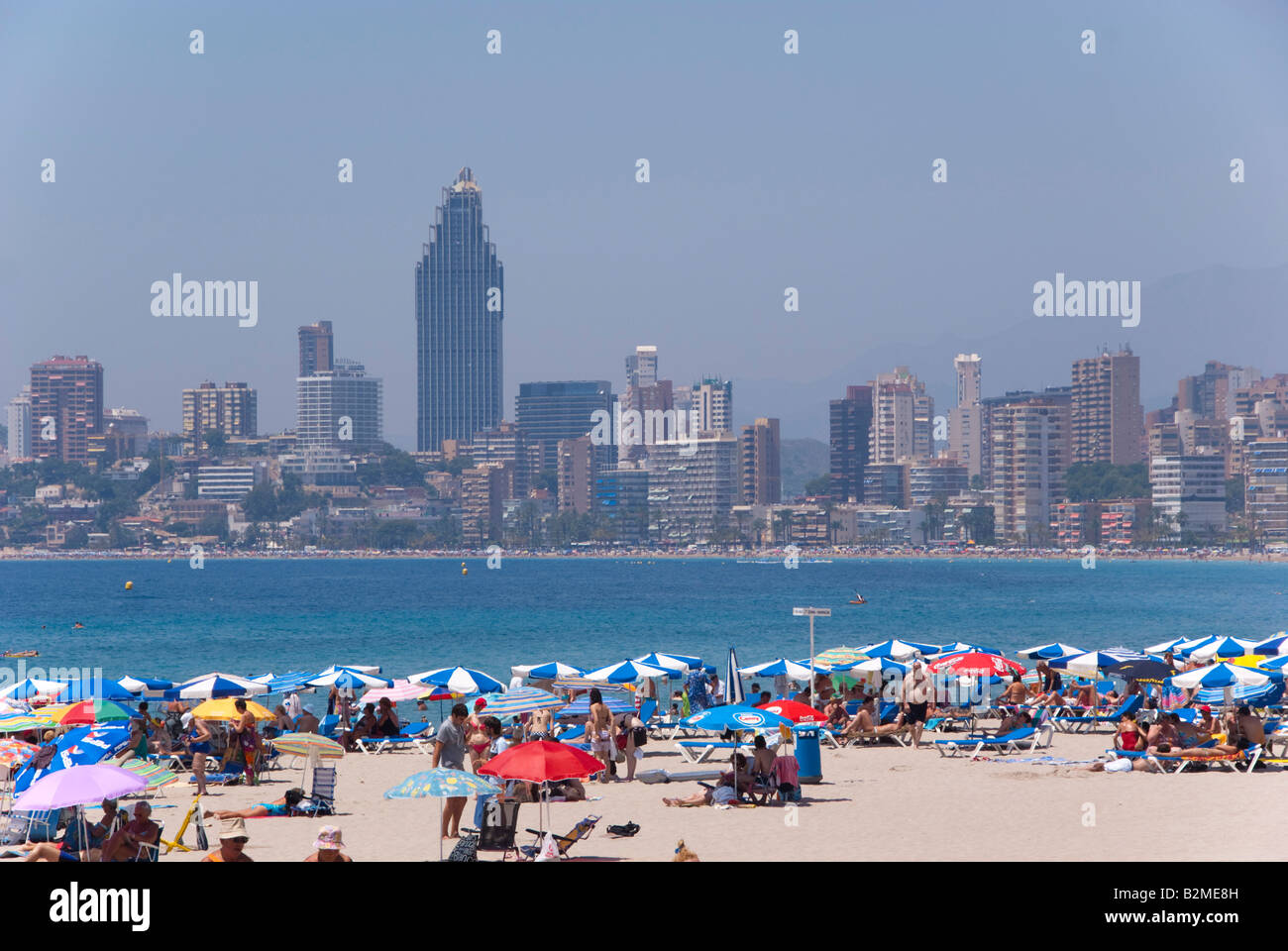 Costa Blanca Spain Benidorm Poniente Beach Stock Photo - Alamy