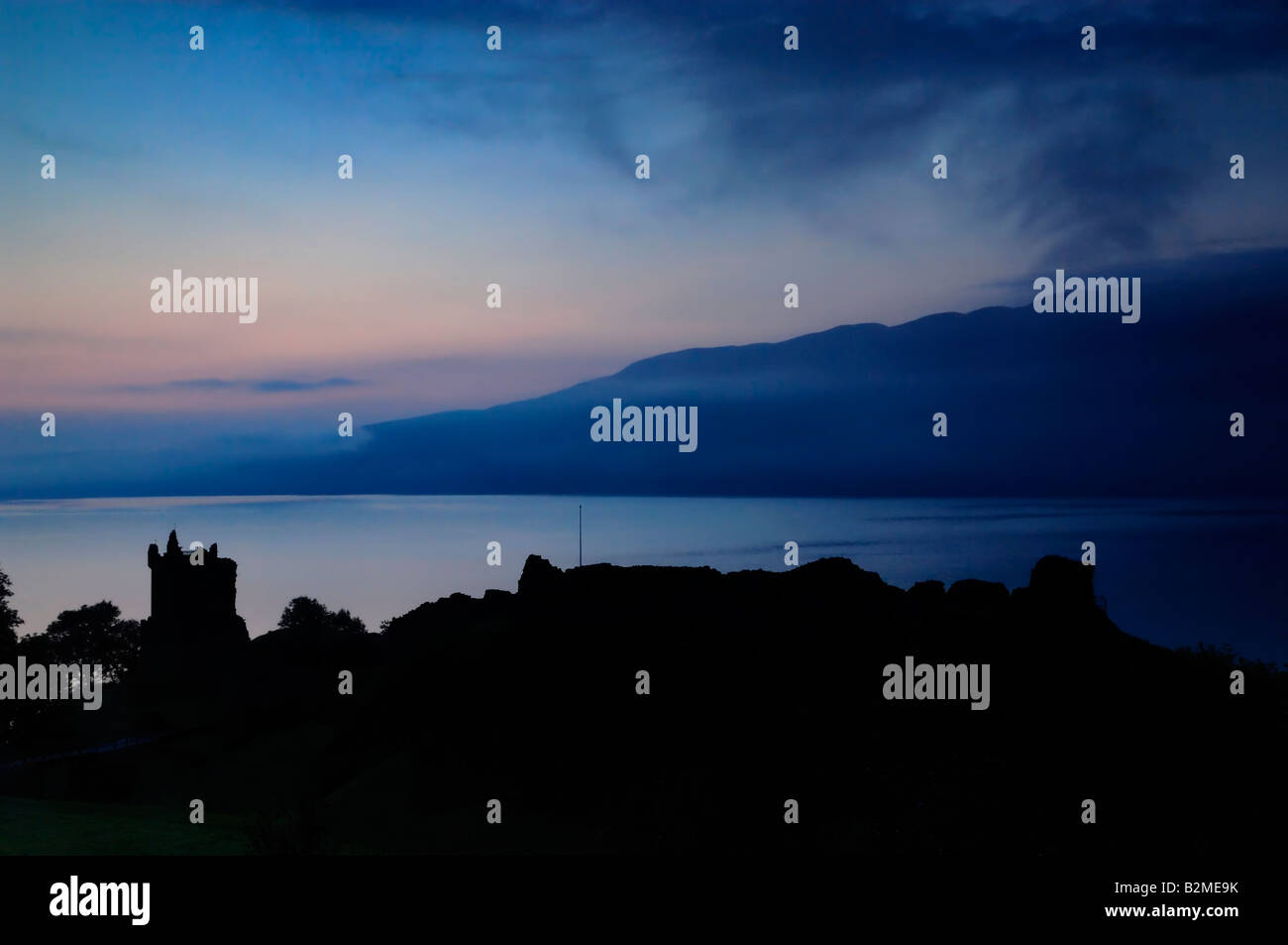 Urquart castle Loch Ness Scotland Dawn Stock Photo - Alamy