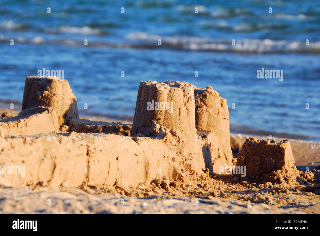 Sand castle on a beach Stock Photo - Alamy