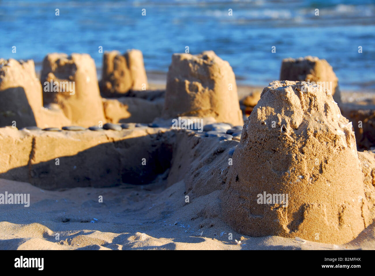Sand castle on a beach Stock Photo - Alamy