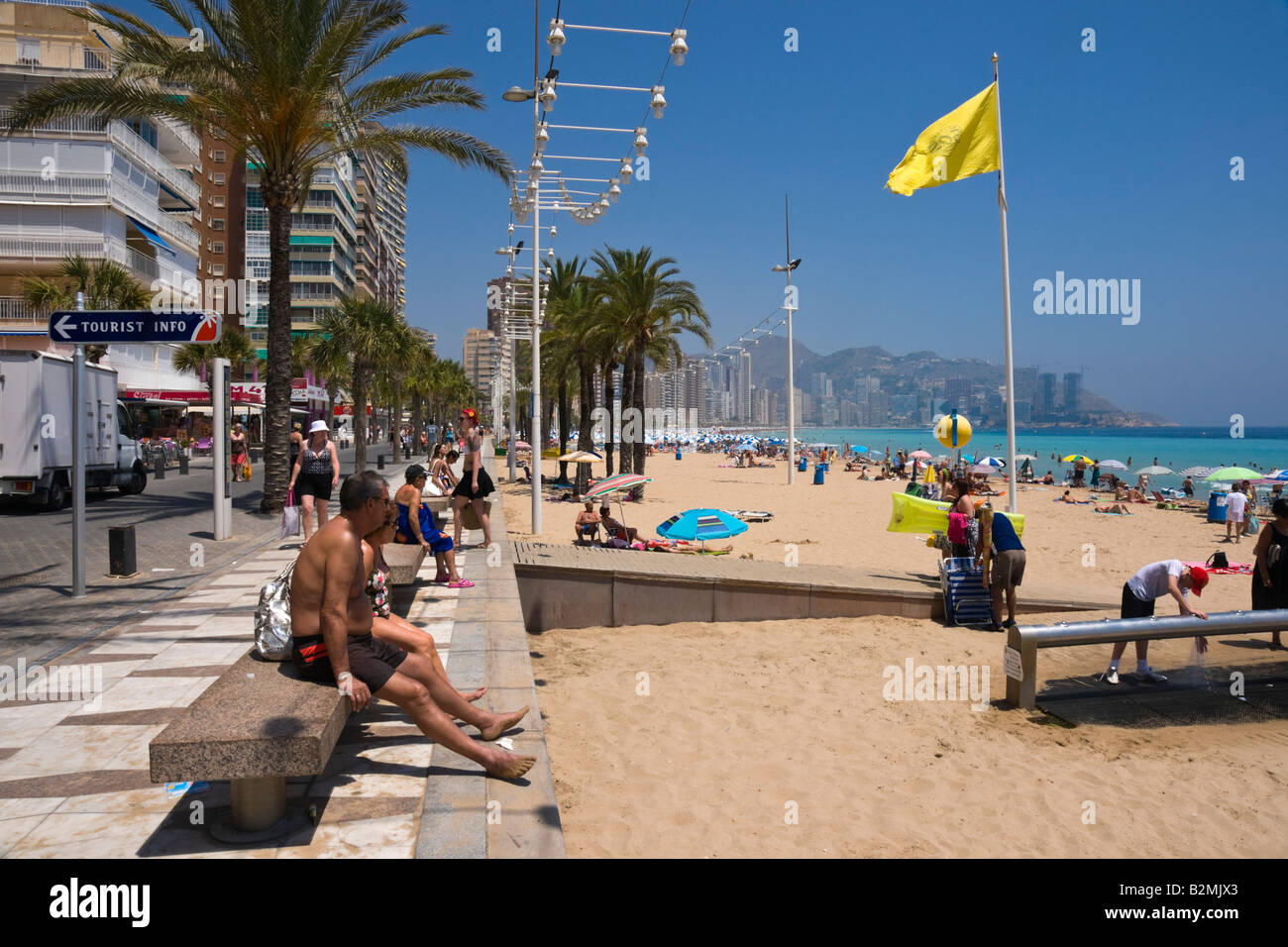 Costa Blanca Spain Benidorm the Levante Beach Stock Photo - Alamy