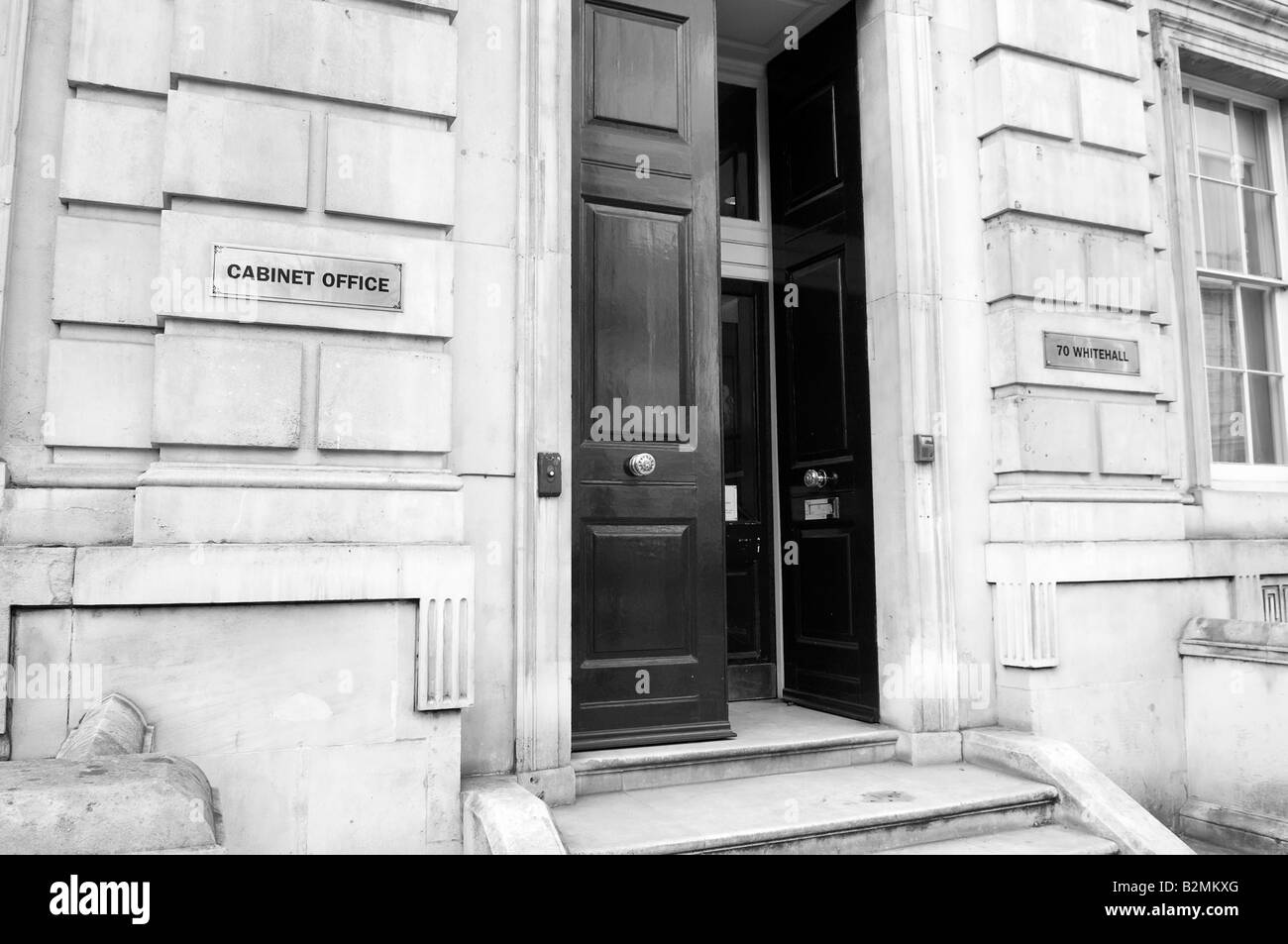 Cabinet office entrance 70 whitehall Black and White Stock Photos ...