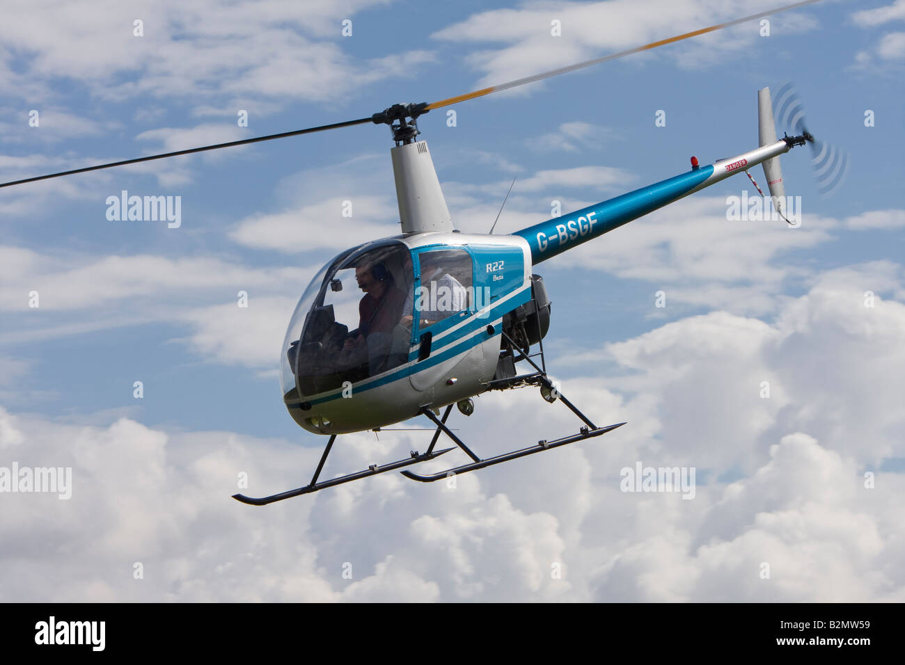 Robinson R22 Beta helicopter registered G BSGF Stock Photo - Alamy
