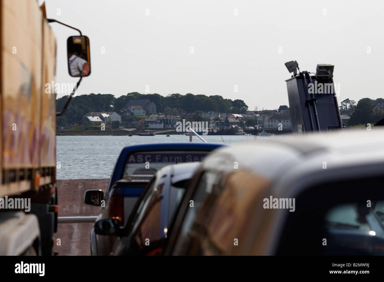 cars and lorries parked on the strangford portaferry ferry during ...