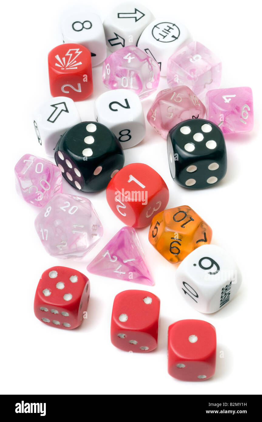 Pile of mixed dice Stock Photo - Alamy