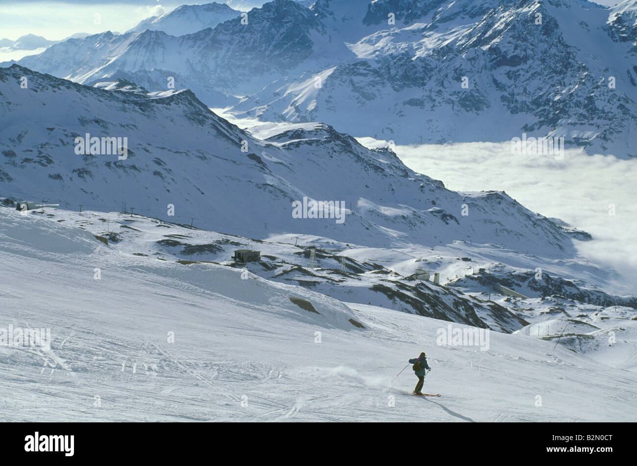 plateau rosa' ski slopes, breuil cervinia, italy Stock Photo - Alamy