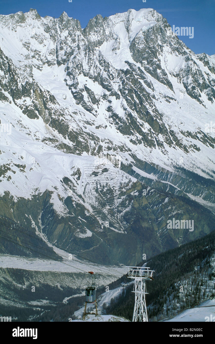 youla cable car and mont blanc, courmayeur, italy Stock Photo - Alamy