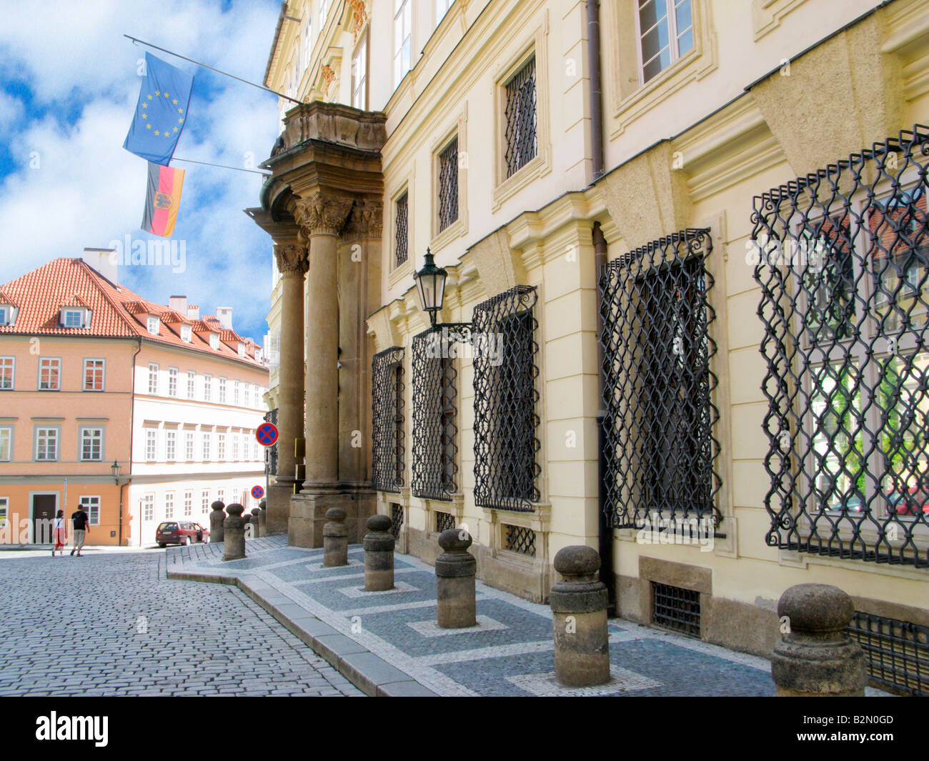 Horizontal, colour picture of the German Embassy in Prague Stock Photo ...