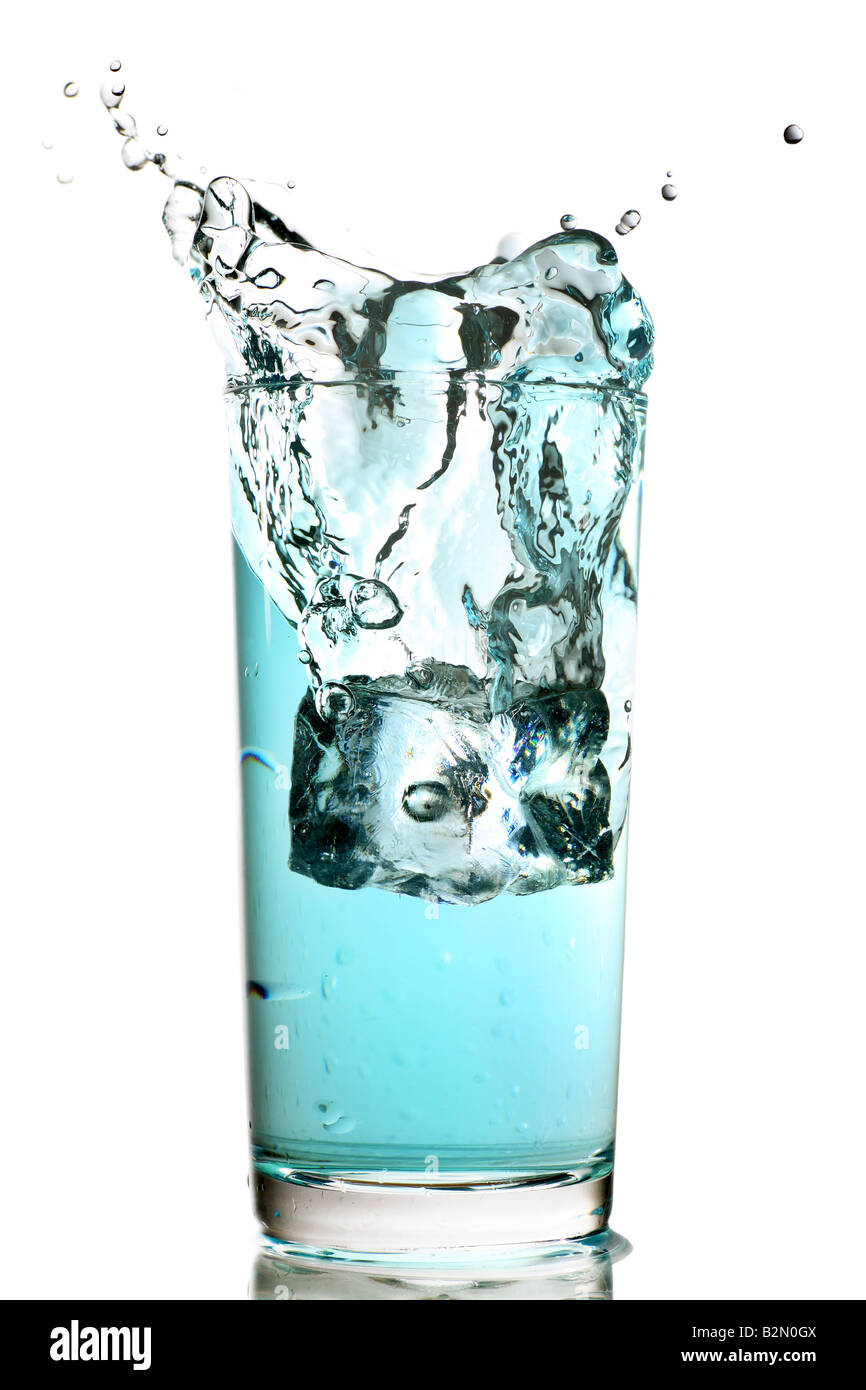 splash of ice blue liquid could be mouthwash water any blue liquid ...
