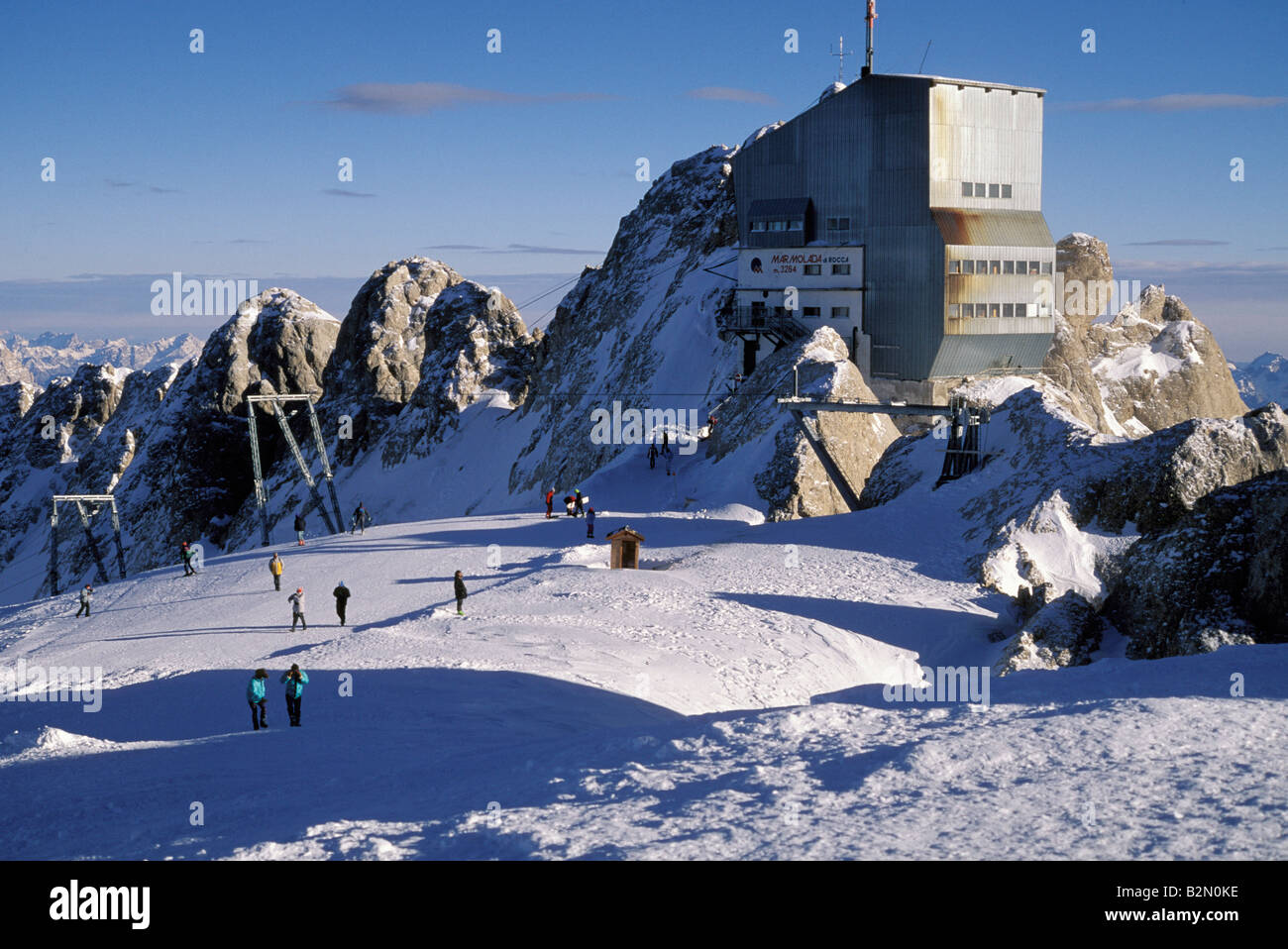 punta rocca mountain hut, marmolada, italy Stock Photo - Alamy