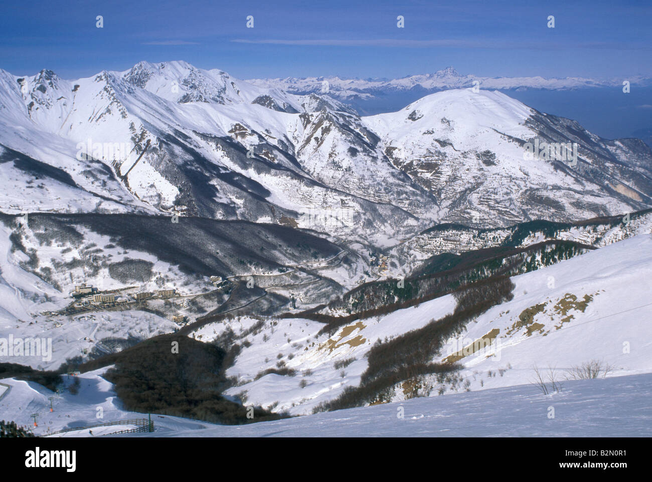village view and ski slopes, limone piemonte, italy Stock Photo - Alamy