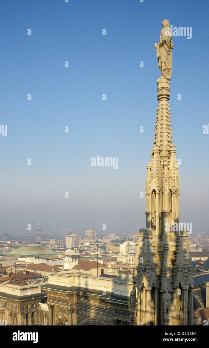 spire of the duomo and town view, milan, Italy Stock Photo - Alamy
