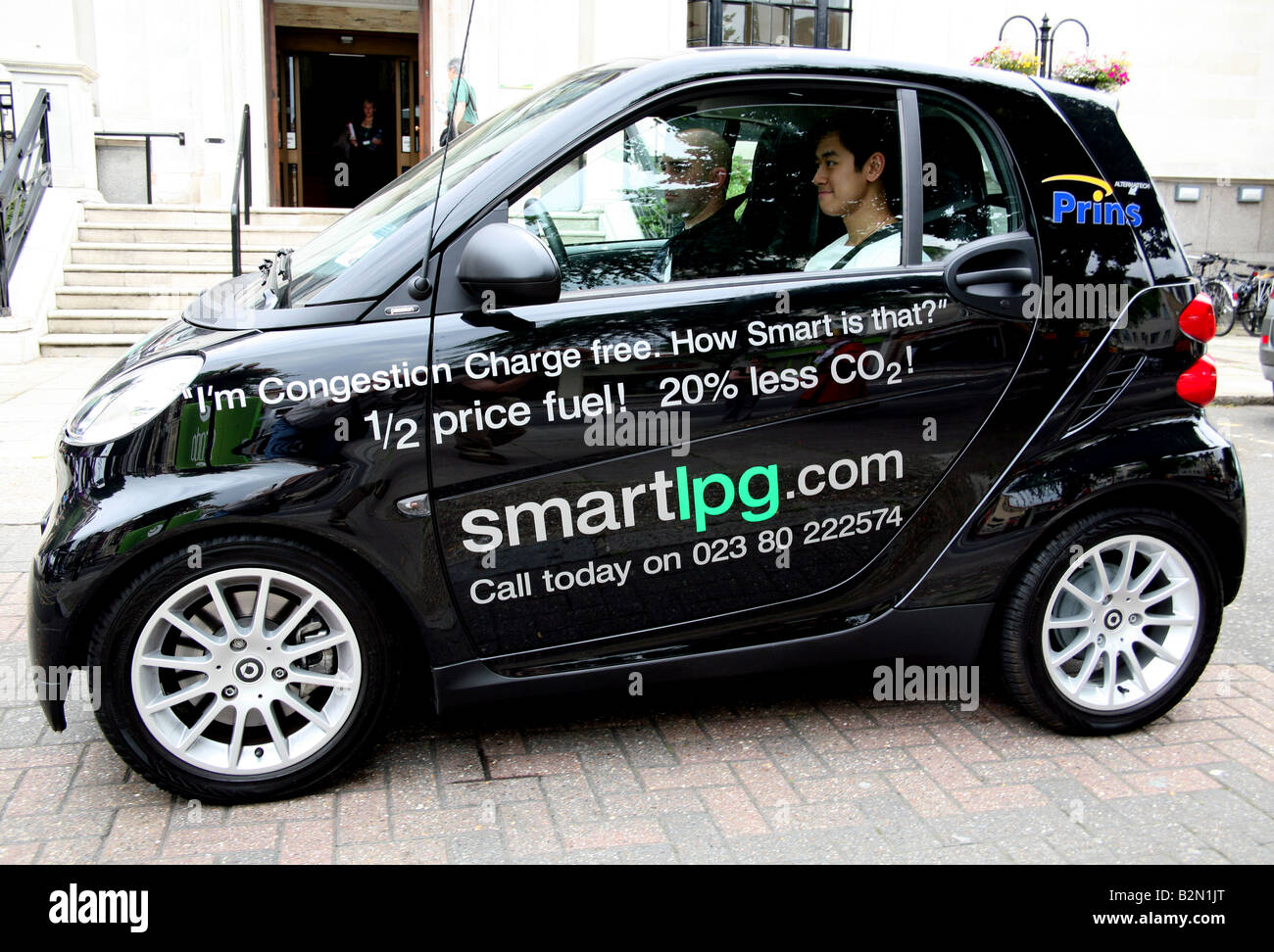 "Green" Smart car powered by LPG gas fuel, London Stock Photo - Alamy
