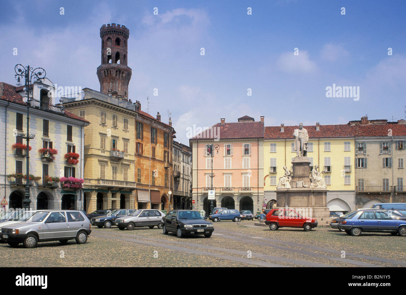 cavour square, vercelli, Italy Stock Photo - Alamy