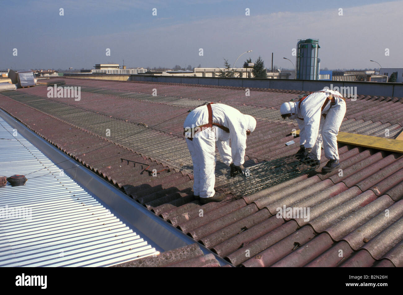 eternit dismantling from a factory, caravaggio, Italy Stock Photo - Alamy