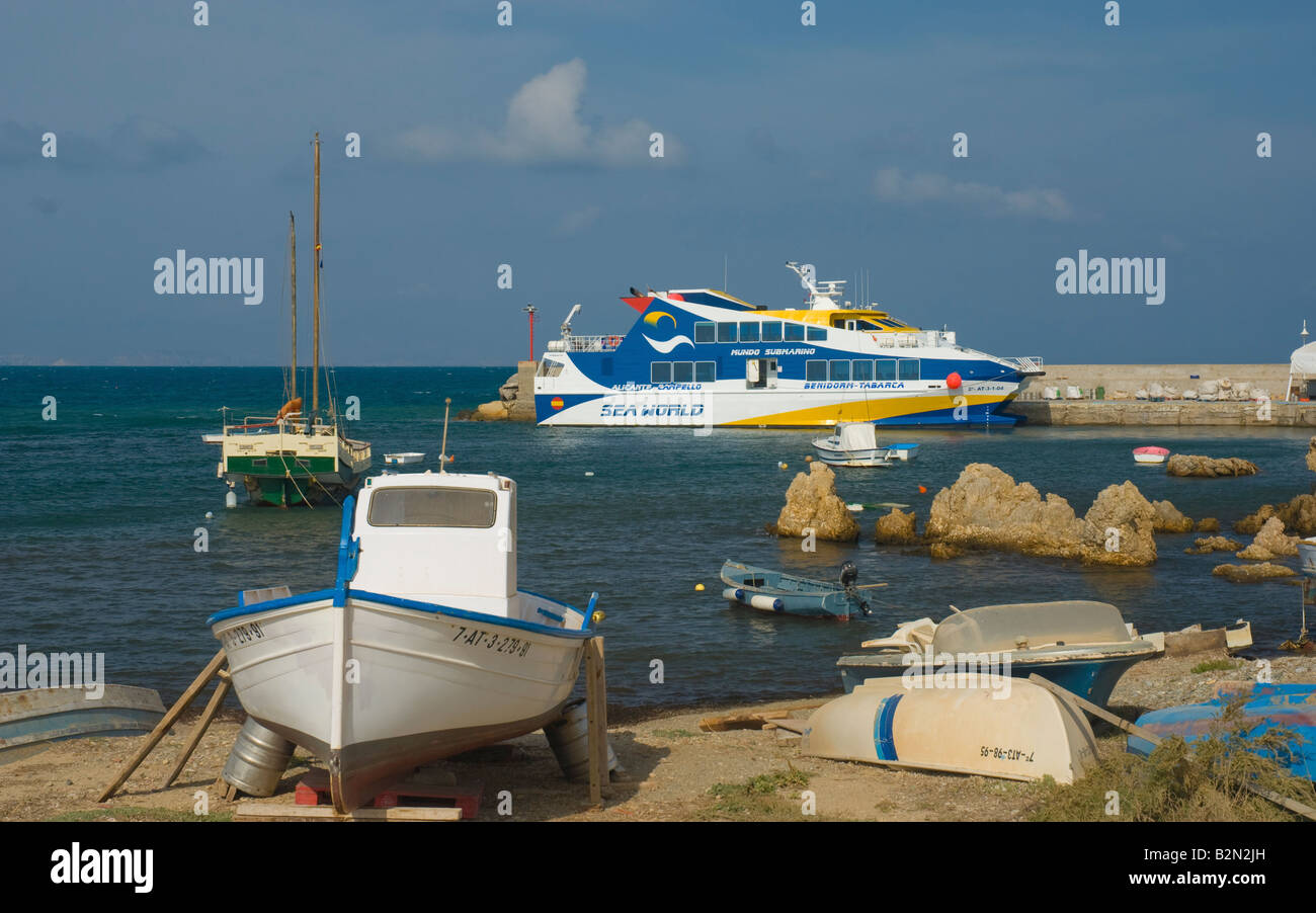 Port on the Isle of Tabarca Isla Tabarca mainland Spain Stock Photo - Alamy