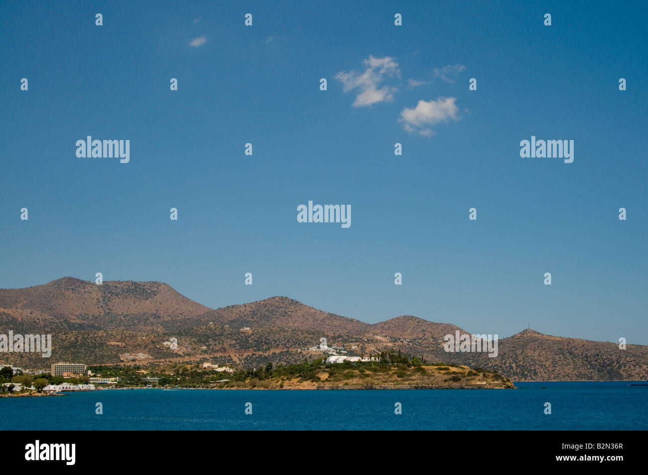 Agios Nikolaos, Crete, Greece. View of the sea and Mountains from the ...