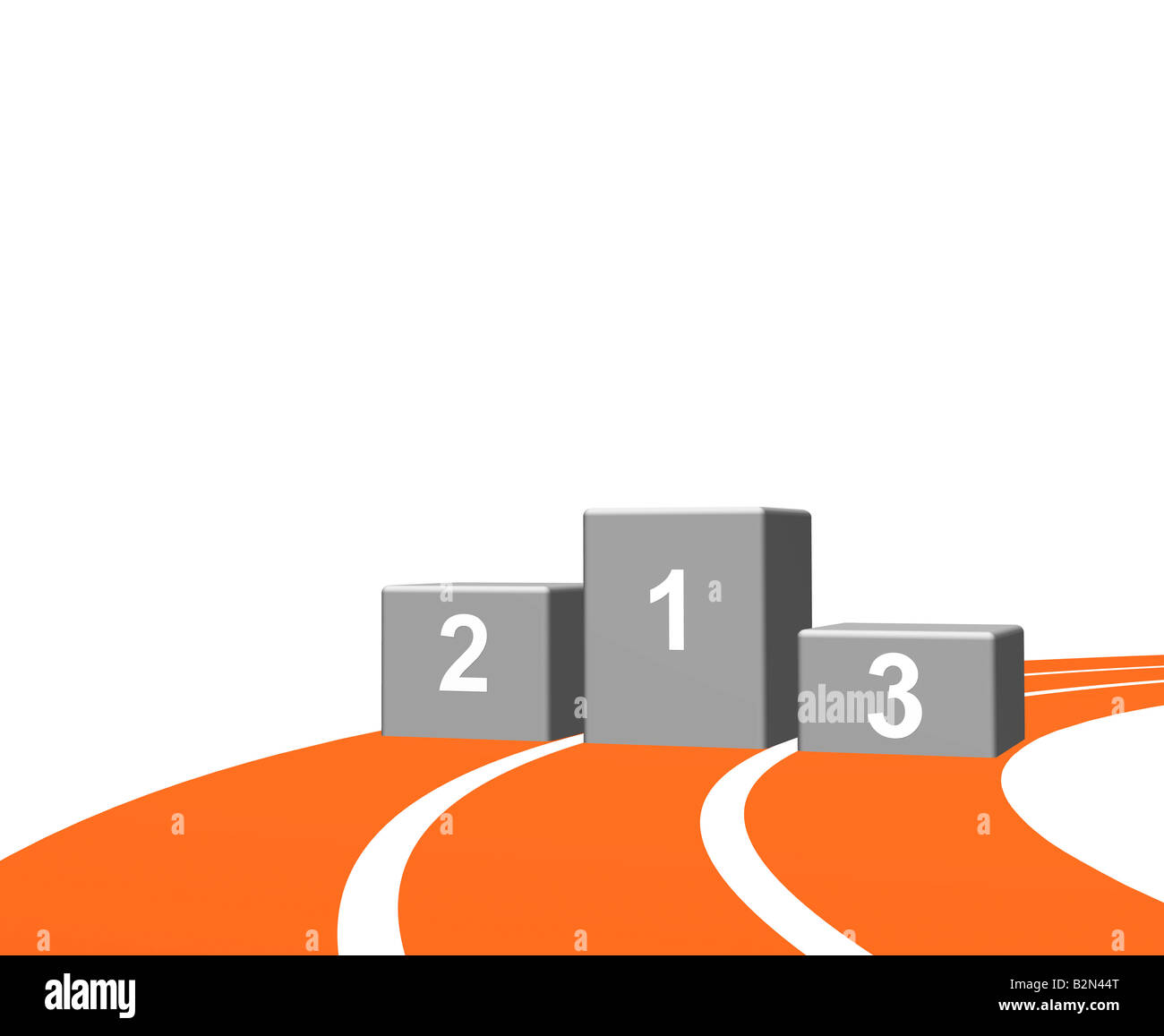 Podium on running track Stock Photo - Alamy