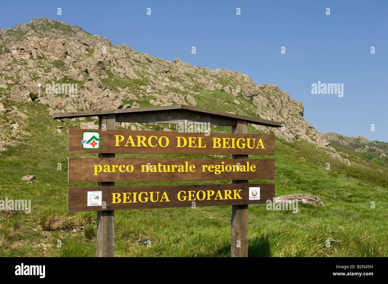 naturalistic signals, beigua regional park, Italy Stock Photo - Alamy