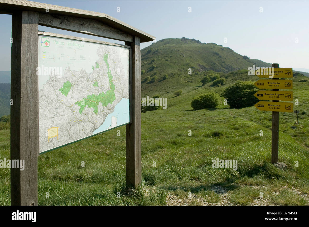 naturalistic signals, beigua regional park, Italy Stock Photo - Alamy