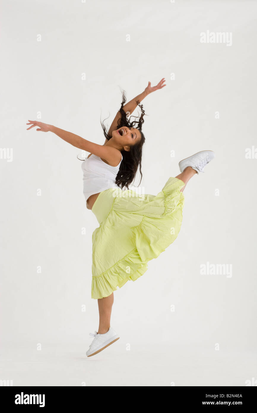 Side profile of a young woman dancing Stock Photo - Alamy
